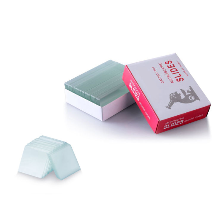 50pcs Microscope Slides + 100pcs Cover Glass Pre-Cleaned Blank Biology ...