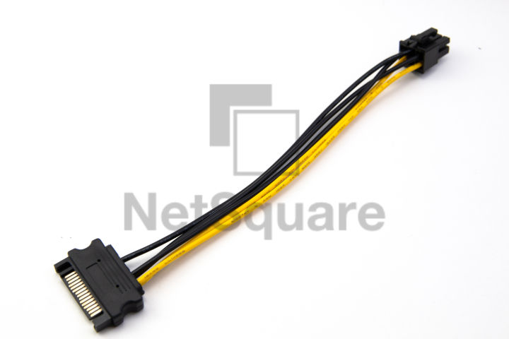 Sata power 15-pin female to 6-pin male GPU power supply cable power ...
