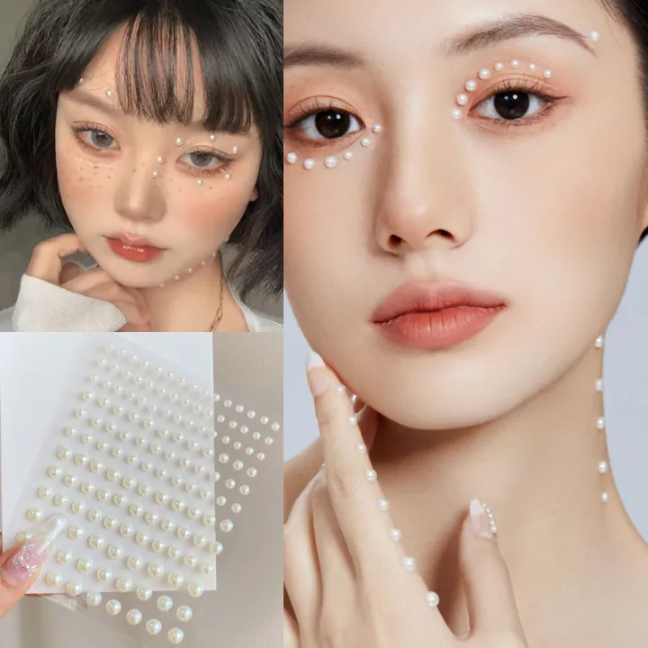Self Adhesive Pearl Hair Stickers Stick-On Hair Pearls Hair Decoration ...