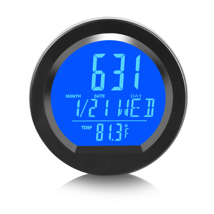 Solar Car Clocks Dashboard Thermometer Automotive Electronic Watch Led ...