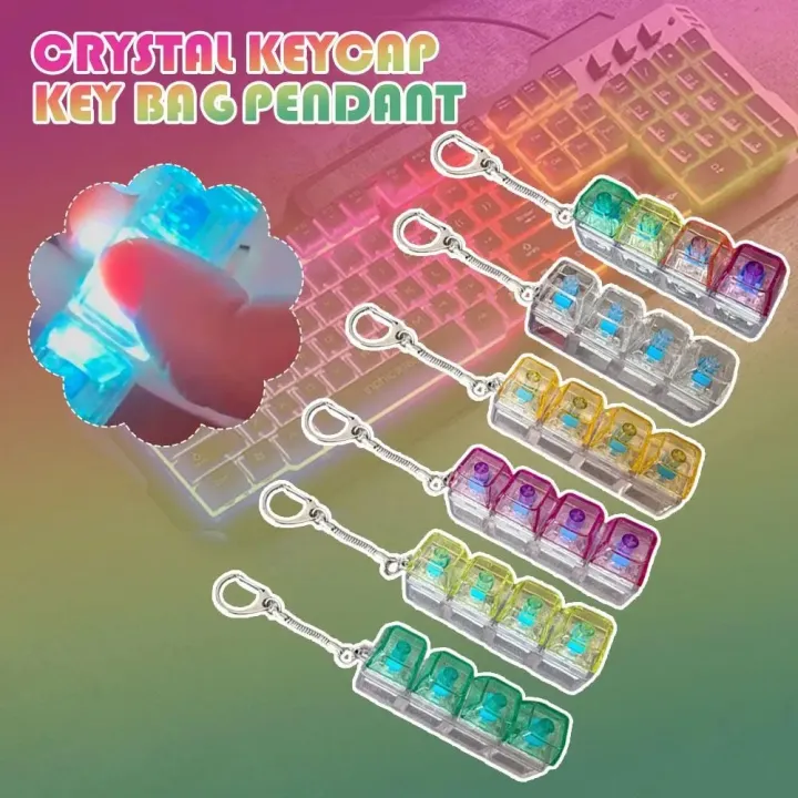 4 Keys Keyboard Fidget Keychain Stress Relief Clicker Fidget Keyboard ...