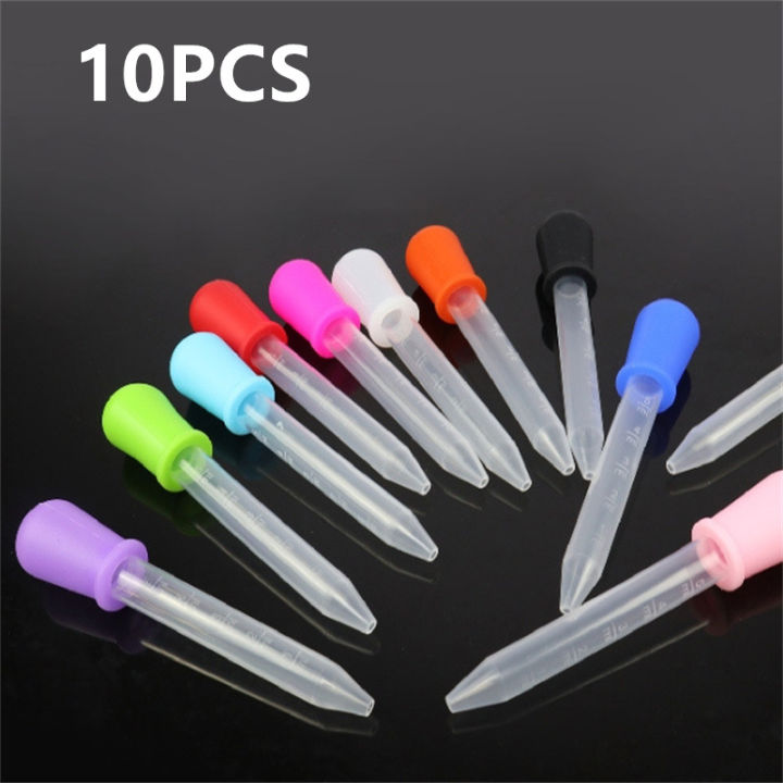 5/10PCS Random Color 5ml Silicone Eye Ear Pipette Dropper Pipette ...