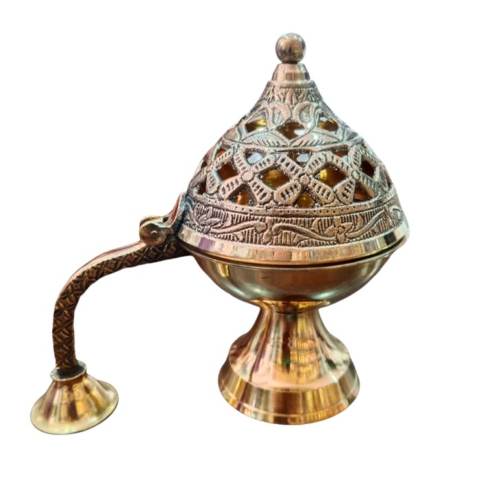 Brass Akhanda Batti Diyo Big 6.9 Inches With Brass Stand Oil Lamp ...