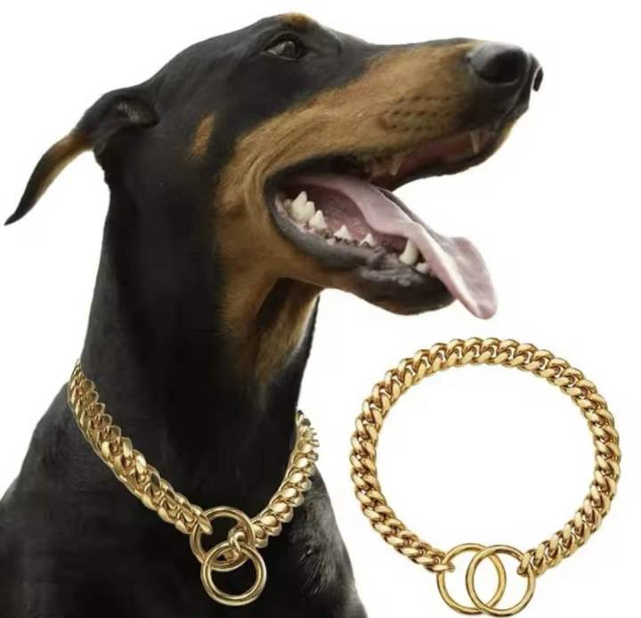 Gold Dog Chain, Stainless Steel Dog Collar Choker, Luxury Designer ...