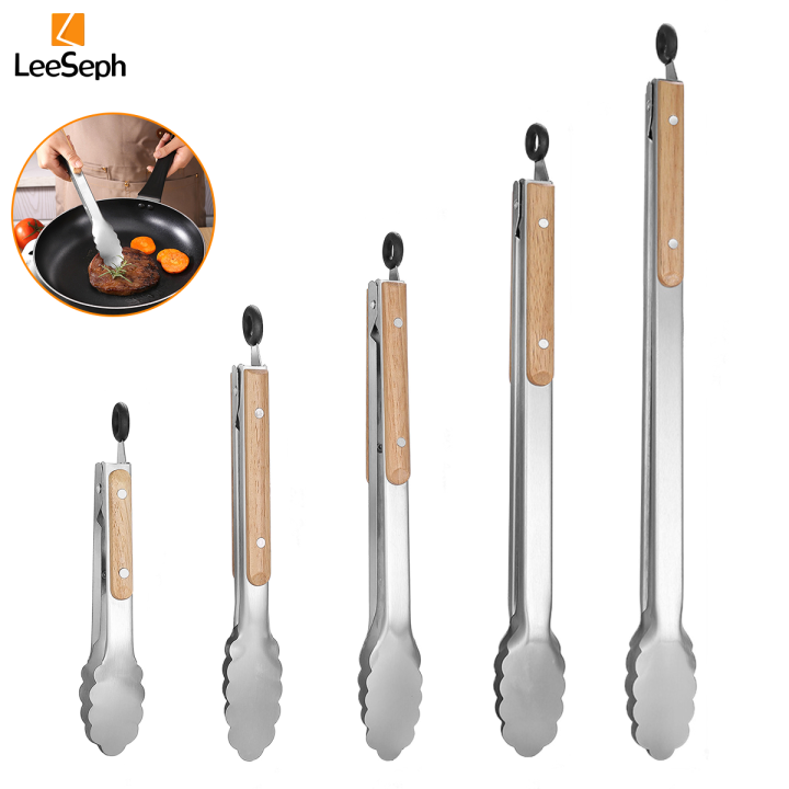 Leeseph Stainless Steel Food Tongs, Heavy Duty Kitchen Tongs with ...