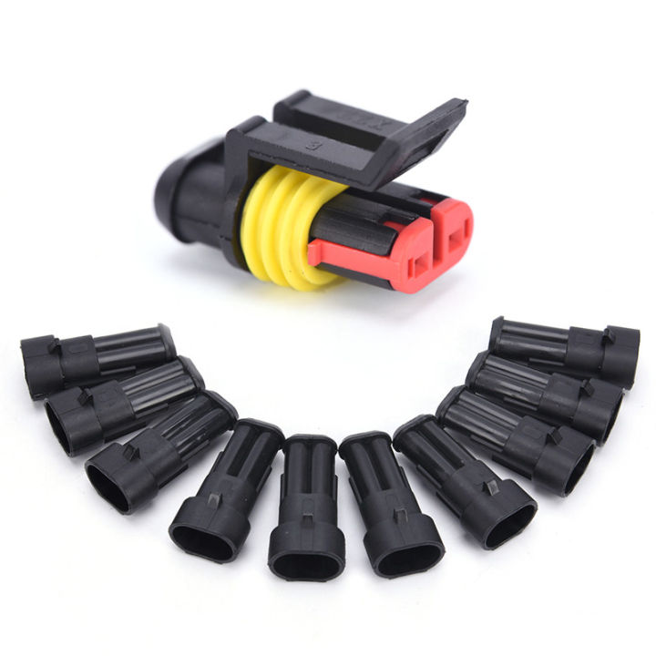 10 Kits 2 Pin Way Sealed Waterproof Electrical Wire Connector Plug Car ...