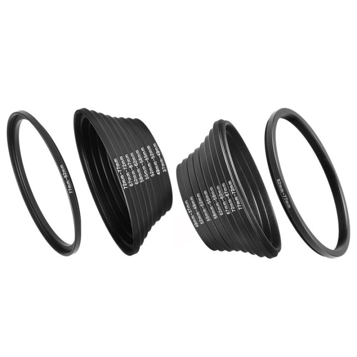 18pcs Camera Lens Filter Step Up & Down Ring Adapter Metal Filter ...
