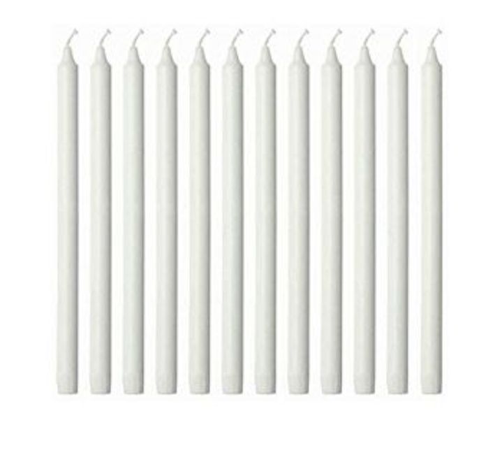 Pencil Candle l Pack of 8 White Slim Candles l Household Stick Burning ...