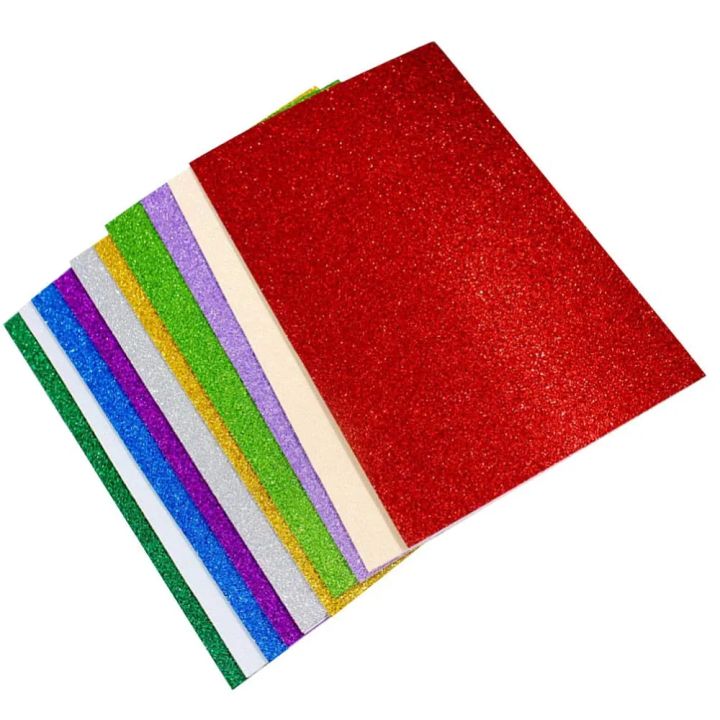 10PCS Glitter Foam Sheet Premium A4 EVA Craft Sheets Adhesive ...