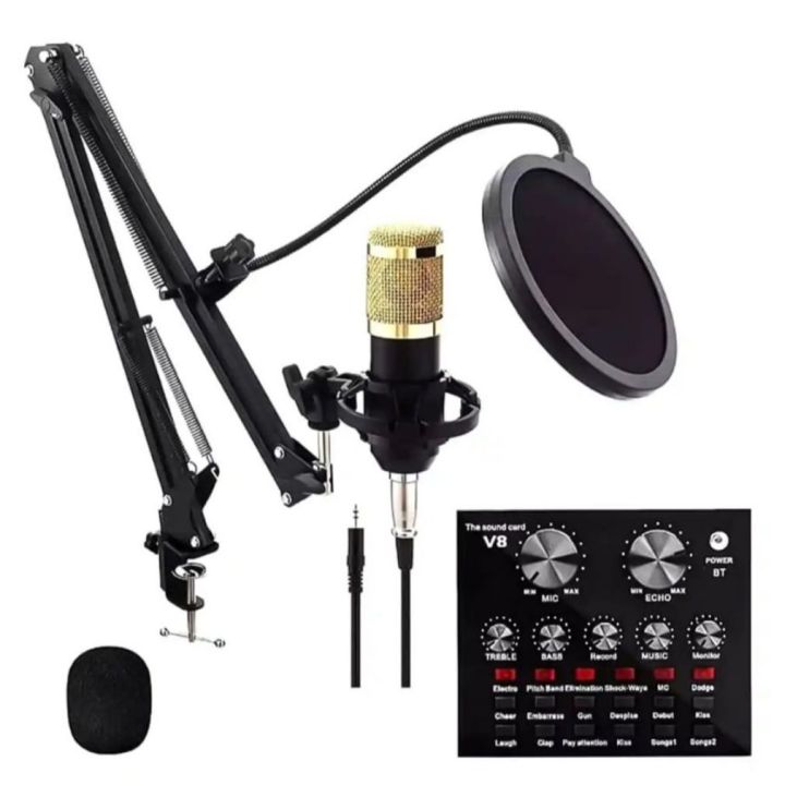 BM 800 Condenser Microphone With V8 Sound Card | Daraz.com.np