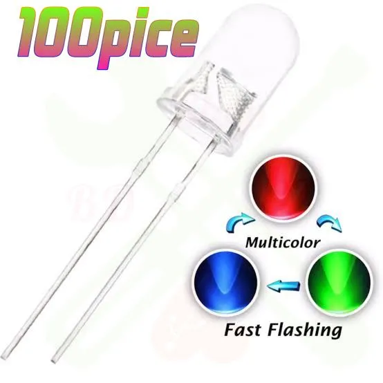 RG 3 Color 5mm Round Led 100 Pice, | Daraz.com.bd