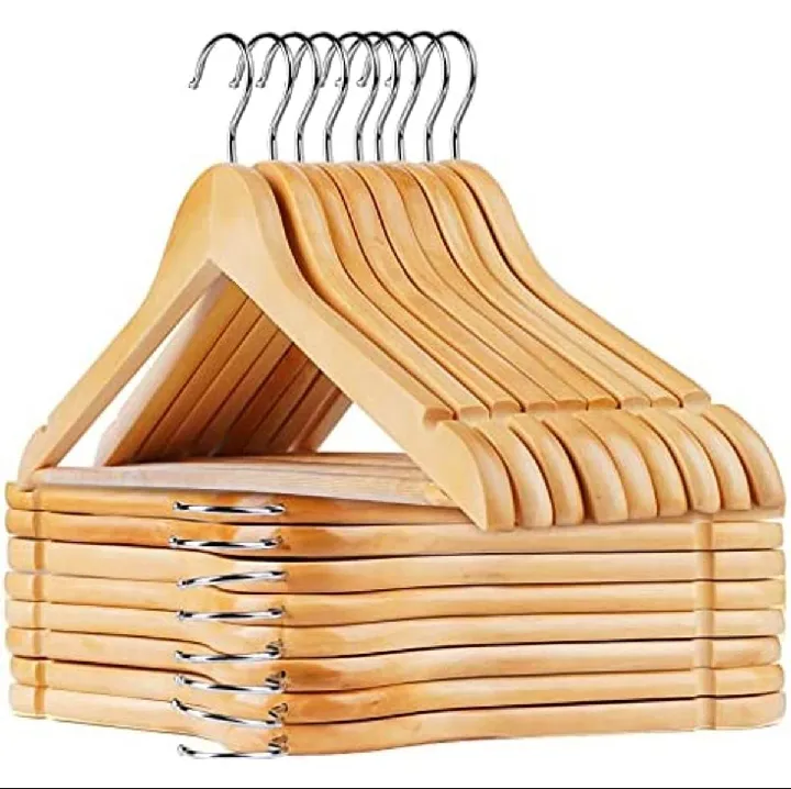 Wooden cloth Hangers Pack of 1,2,3,6,12 ( Get discount in pack 24 and ...