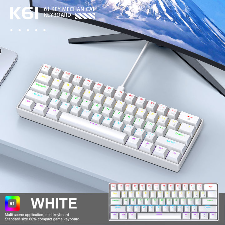 60% Portable Wired Mini Mechanical Keyboard, APAYADO K61 Mini Keyboard ...