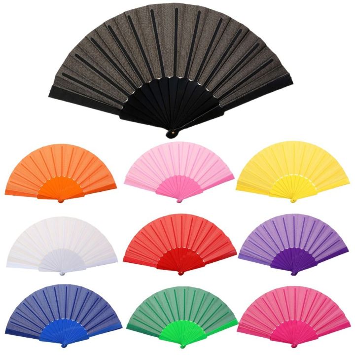Elegant Folding Fan Portable Cloth Hand Fan Foldable Silk Fan Handheld ...