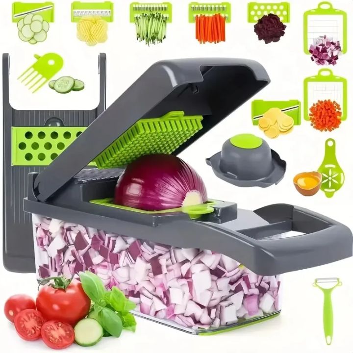 14/16 in 1 Multifunctional Vegetable Chopper Handle Food Grate Food ...