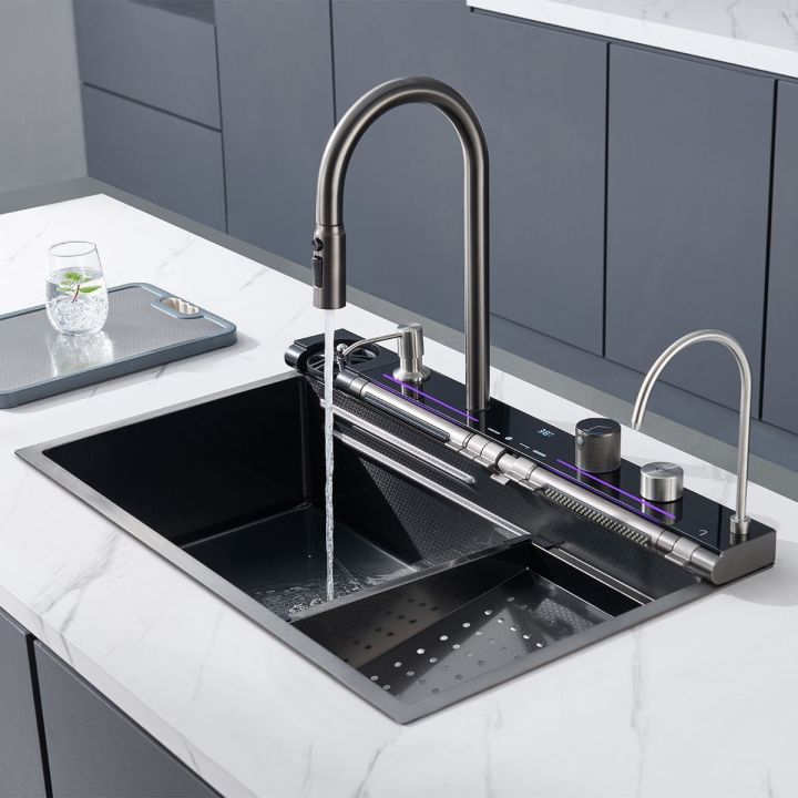 Kitchen Multi Functional SS Waterfall Digital Display Sink | Daraz.lk