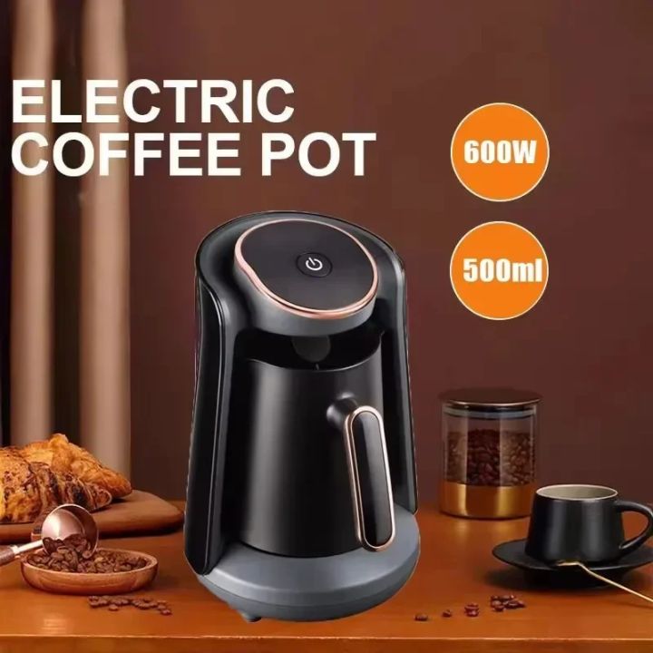 500ml Electric Coffee Maker Machine, Stainless Steel Moka Pot Semi ...