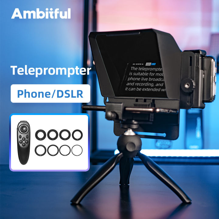 Ambitful Phone and DSLR Recording Mini Teleprompter Portable Inscriber ...