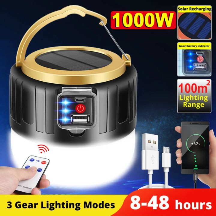 Solar Camping Light Power Bank LED Camping Lanterns With Remote Control ...