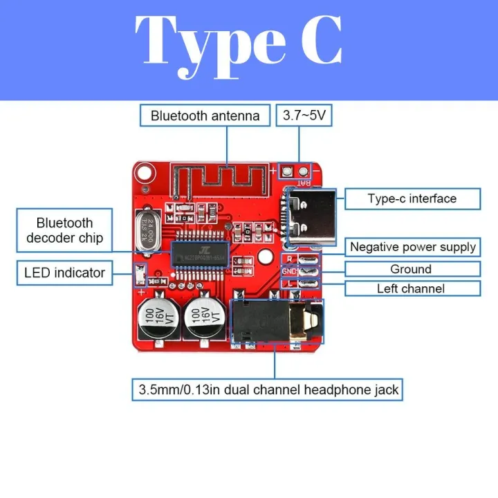MP3 Bluetooth Stereo Audio Receiver XY-BT Mini Module DIY Speaker Kit ...