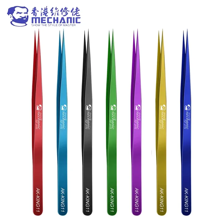 MECHANIC KING Series Non-magnetic Stainless Steel Precision Tweezers ...