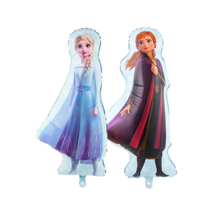2 Pcs Disney Elsa Anna Princess Foil Balloons Frozen Happy Birthday ...