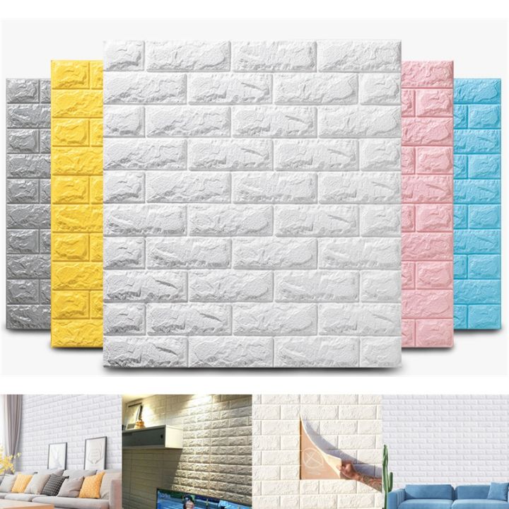 3MM 10/20PCS Self-adhesive 3D Brick Wallpaper PE Foam Wall Panels ...