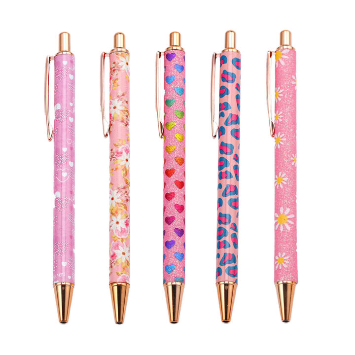 Lytwtw's Press Ballpoint Pen Luxury Cute Kawaii Pink Roseo Metal ...