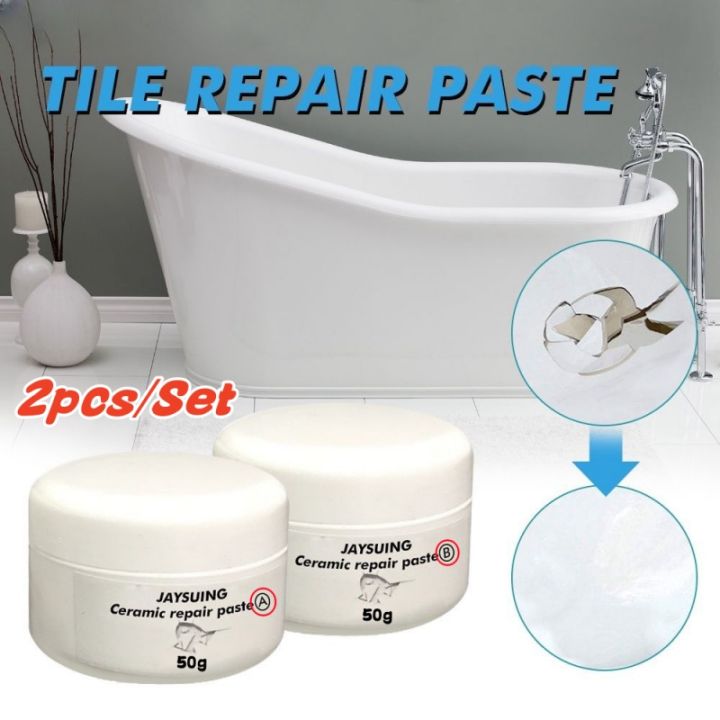 2pcs/set White Porcelain Repair Kit Ceramic Repair Paste Tile Tub ...