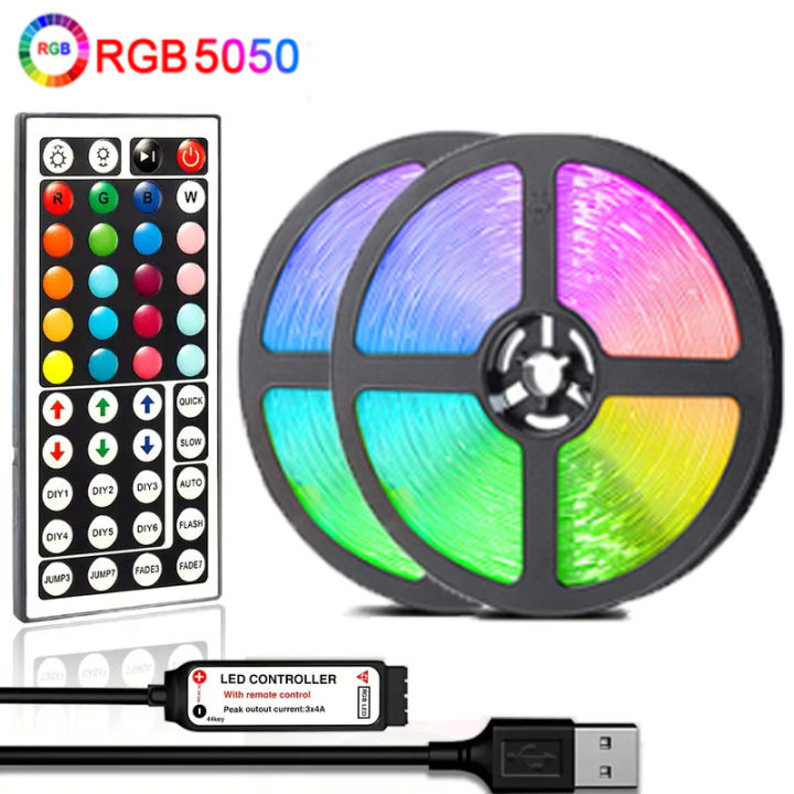15m 20m Led Strip Lights with 44 Key Remote Control 5050RGB USB Port ...