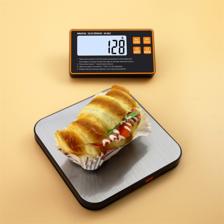 Wireless Kitchen Scale with Remote Display Stainless Steel Pan Magnetic ...