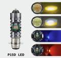 P15D LED Motorcycle Headlight Bulb with Projector Lens - Dual Color ...