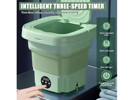 MOTIM Folding Washing Machine, 12L Mini Automatic Clothes Washing ...