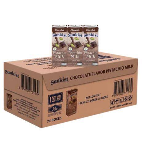 Sunkist pistachio milk chocolate 180ml. X 24 boxes (8 packs of crates ...