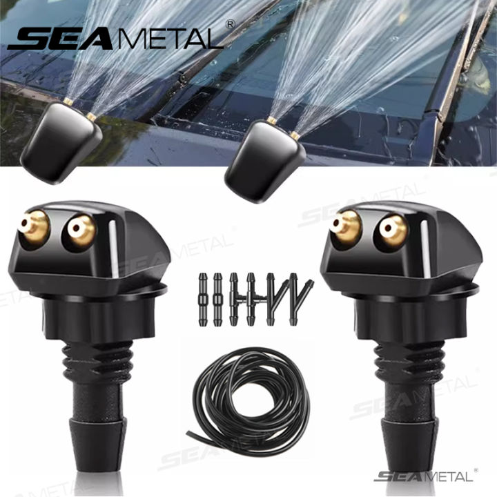 SEAMETAL 9pcs Universal Car Windshield Washer Hose Wiper Blade Pipe Jet ...