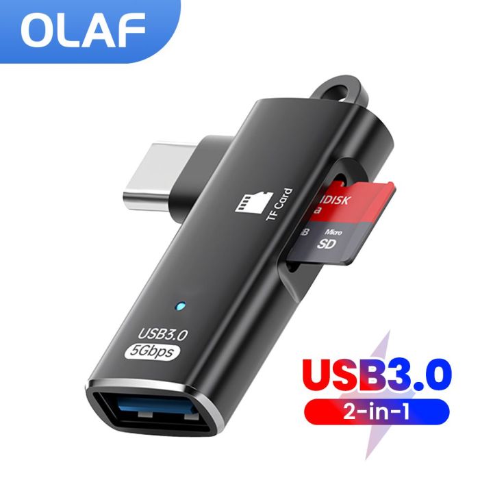 2 in 1 USB3.0 Type C Adapter to TF Card Reader OTG High-speed Transfer ...