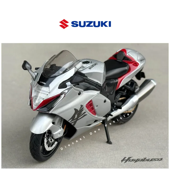 Suzuki Hayabusa Silver 1:12 Scale Diecast Model Bike - Maisto | Daraz.pk