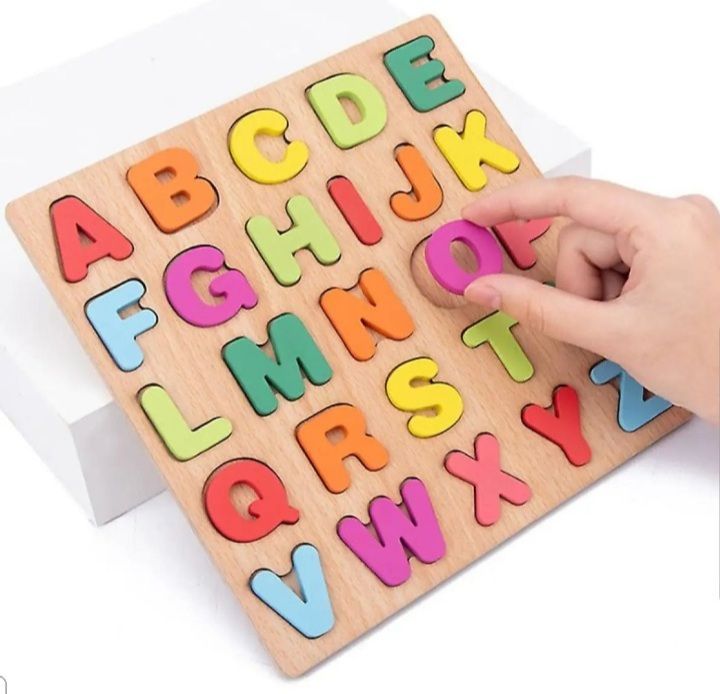 Wooden English Letters-Alphabets, Counting and Shape Wooden Educational ...