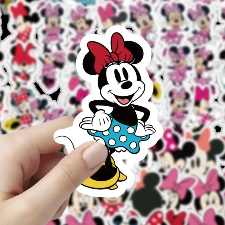 50pcs Disney Cartoon Minnie Mouse Stickers Cute Notebook Phone Fridge ...