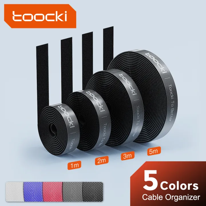 Toocki 5m Cable Organizer Clip Free Cut Wire Cord Winder Management ...