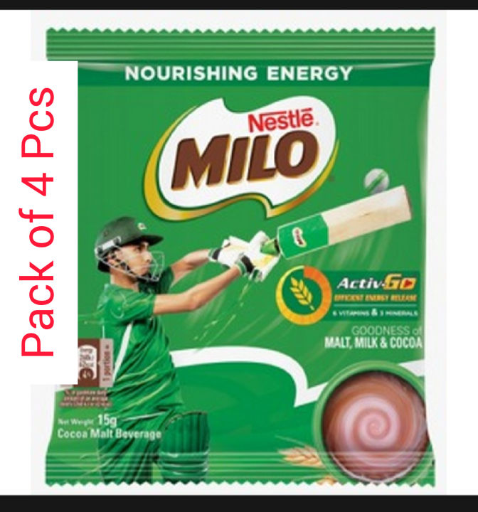 Nestle Milo Active Go Cocoa Malt Powder 15 grm Pack of 4 pcs | Daraz.pk