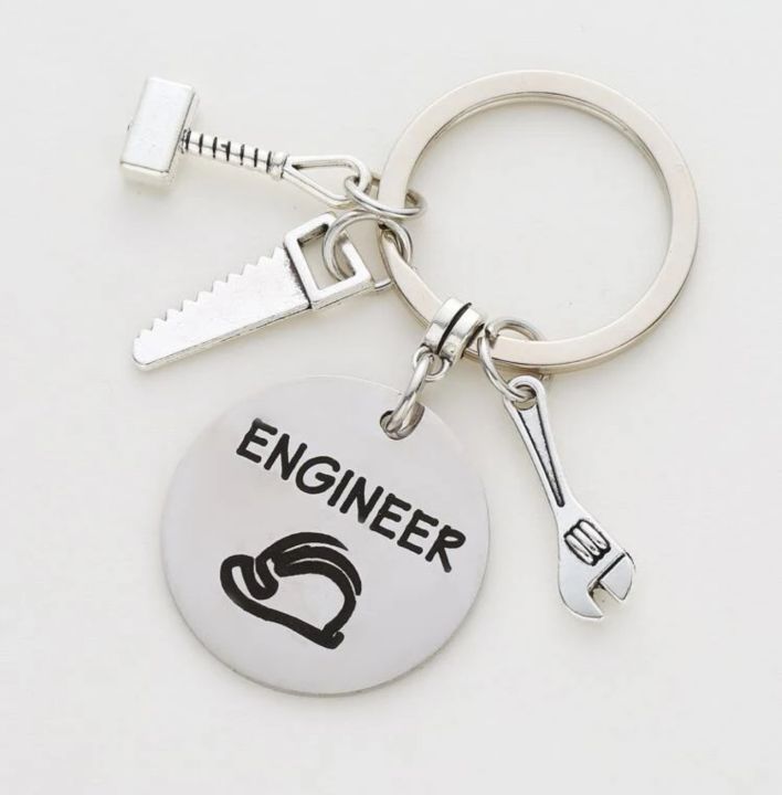 Engineer ymbol Keychain *Stainless steel *Very cute and Unique *Gift ...
