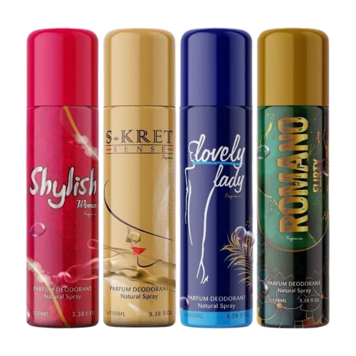 Pack of 4 body spray perfume for ladies & gents 100 ml each | Daraz.pk
