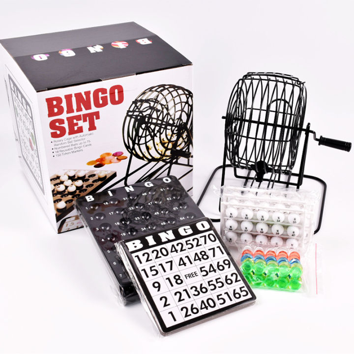 75 Ball Lottery Machine Bingo Set, Manual Lottery Machine Steel Bingo ...