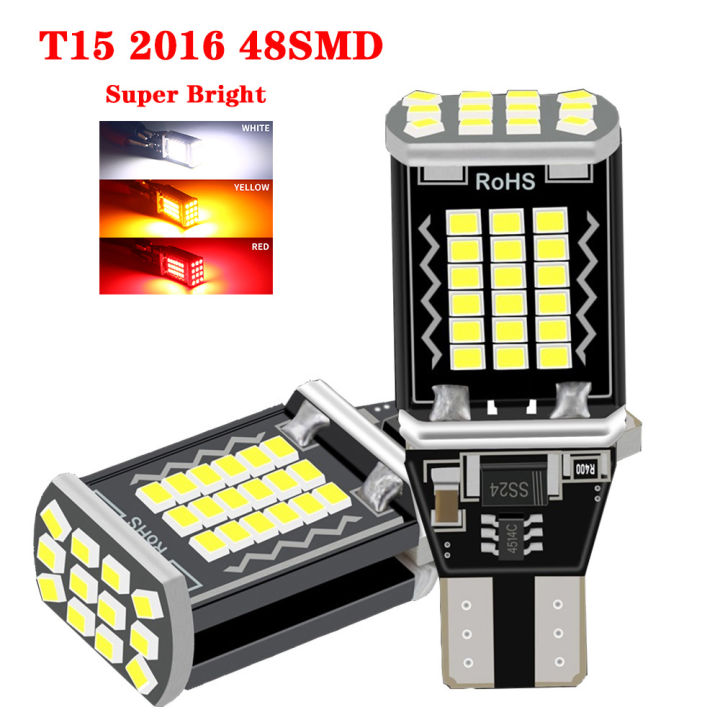 2pcs 921 912 T15 LED W16W T16 Canbus Bulb 48SMD Car Turn Signal Reverse ...