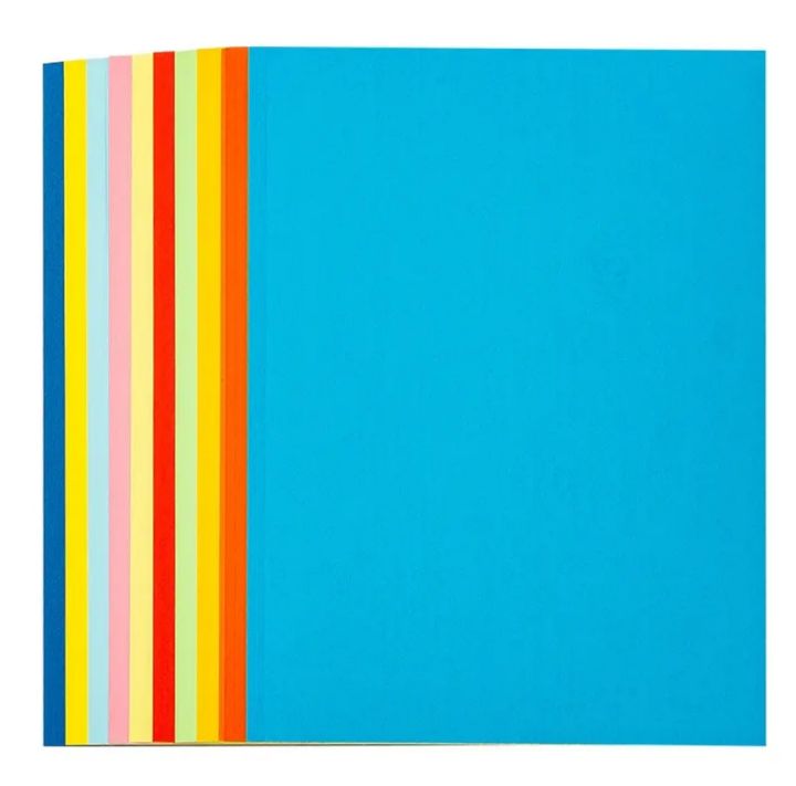 A4 Color Papers (Pack of 100 Sheets) – Random Multi Color Paper A4 Size ...