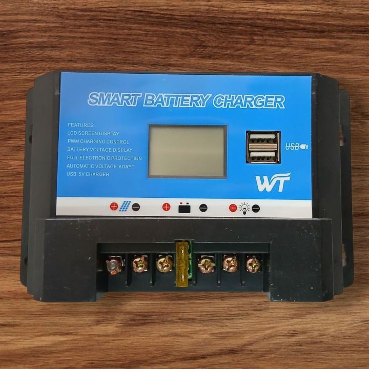 PWM 20A Smart Solar Charge Controller 12V with USB Sockets and LCD ...