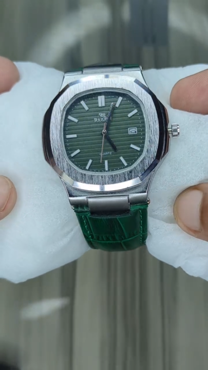 Rizen Classic Green Dial Men’s Watch – Lightweight 60g Elegant ...