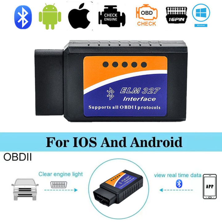 ELM327 V2.1 OBD2 Scanner Bluetooth Car Diagnostic Tool For Android /IOS ...