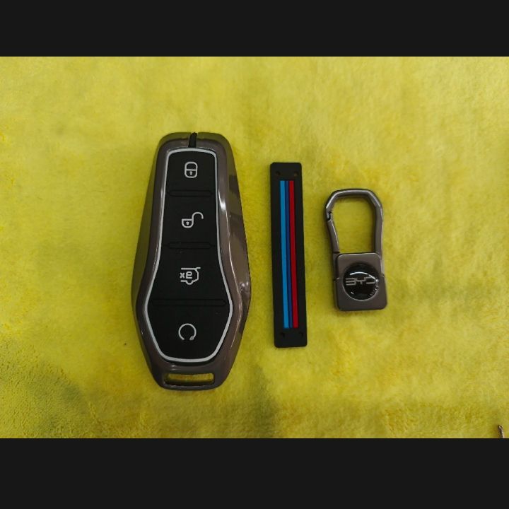 BYD ATTO 3 2025 Zinc Alloy Metal Key Cover with Key Chain Metal Key Fob ...